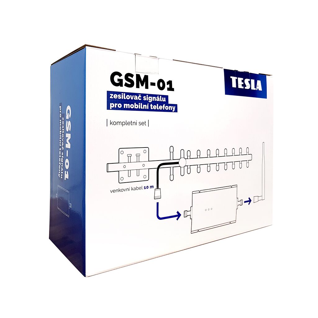 TESLA GSM‒01 - sada zesilovač/opakovač GSM signálu (900 MHz), zánovní ...