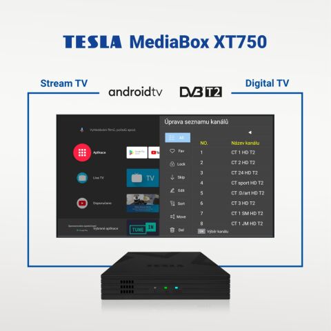 TESLA - SET MediaBox XT750 Android TV + Shaks S3b | TESLA | oficiální e ...